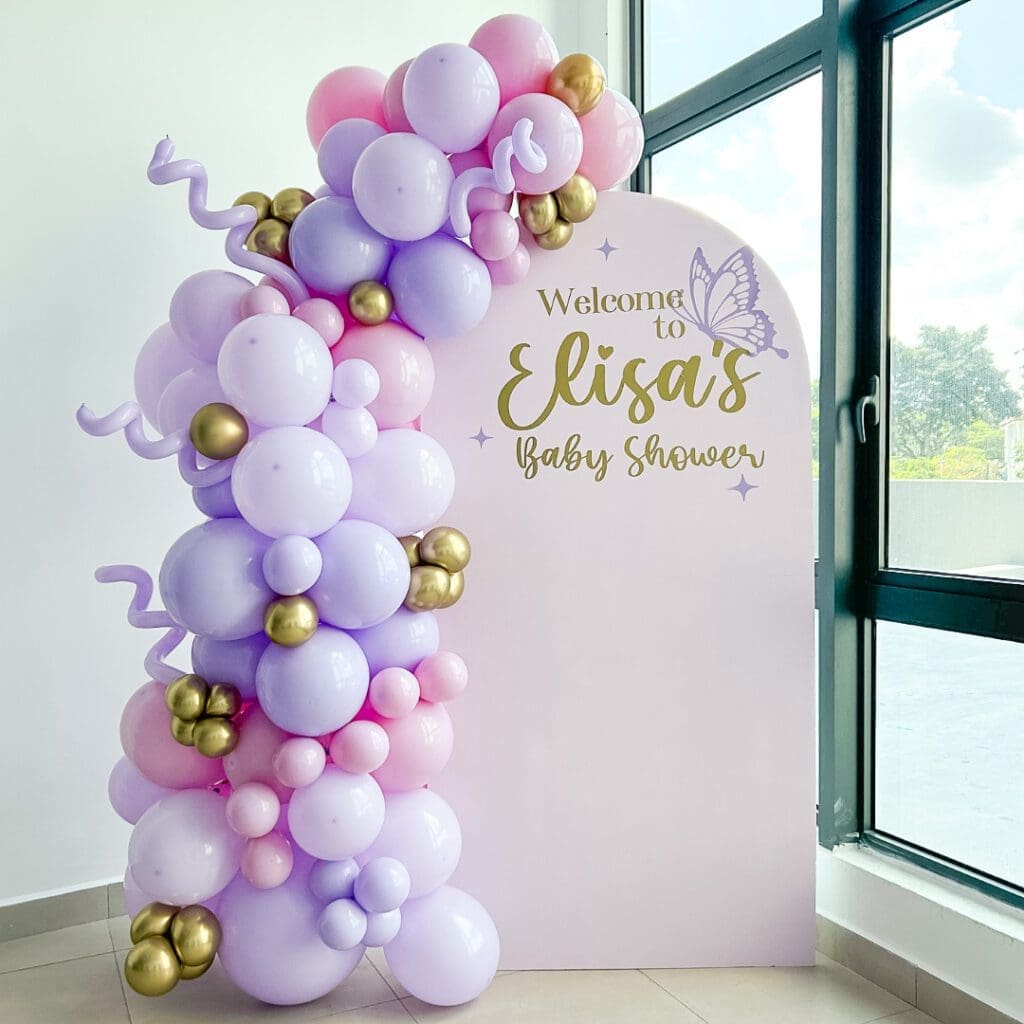 Single Organic Balloon Garland Backdrop Setup. Customisable.